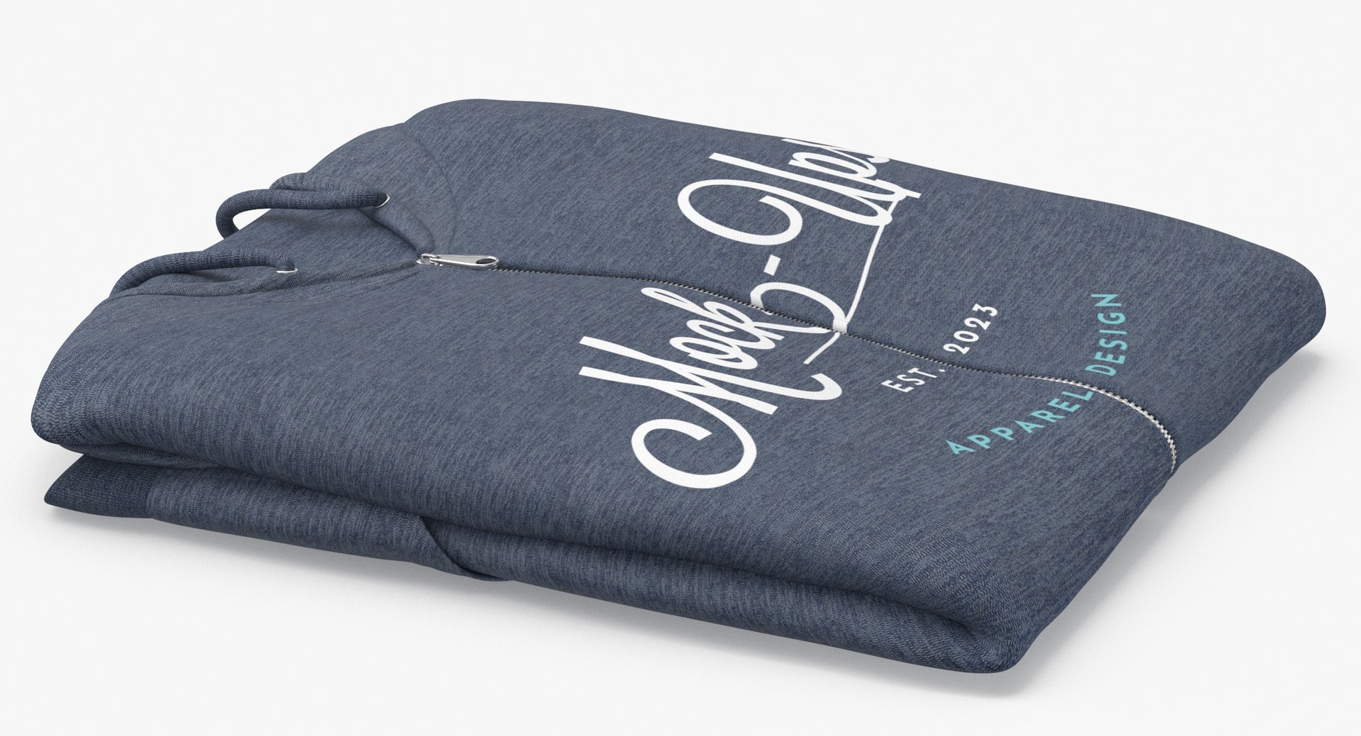 Zipper Hooded Sweatshirt Folded Female Pocket Basic Poses Blank White ...