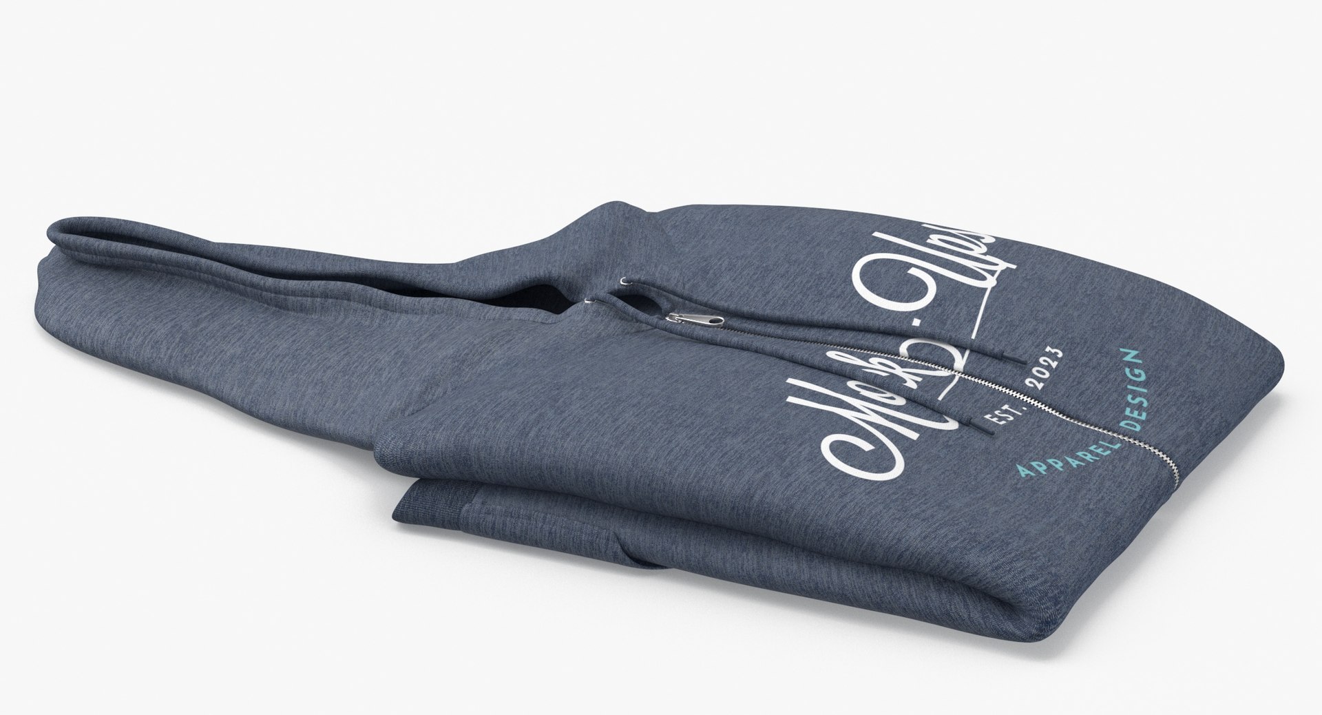 Zipper Hooded Sweatshirt Folded Female Pocket Basic Poses Blank White ...