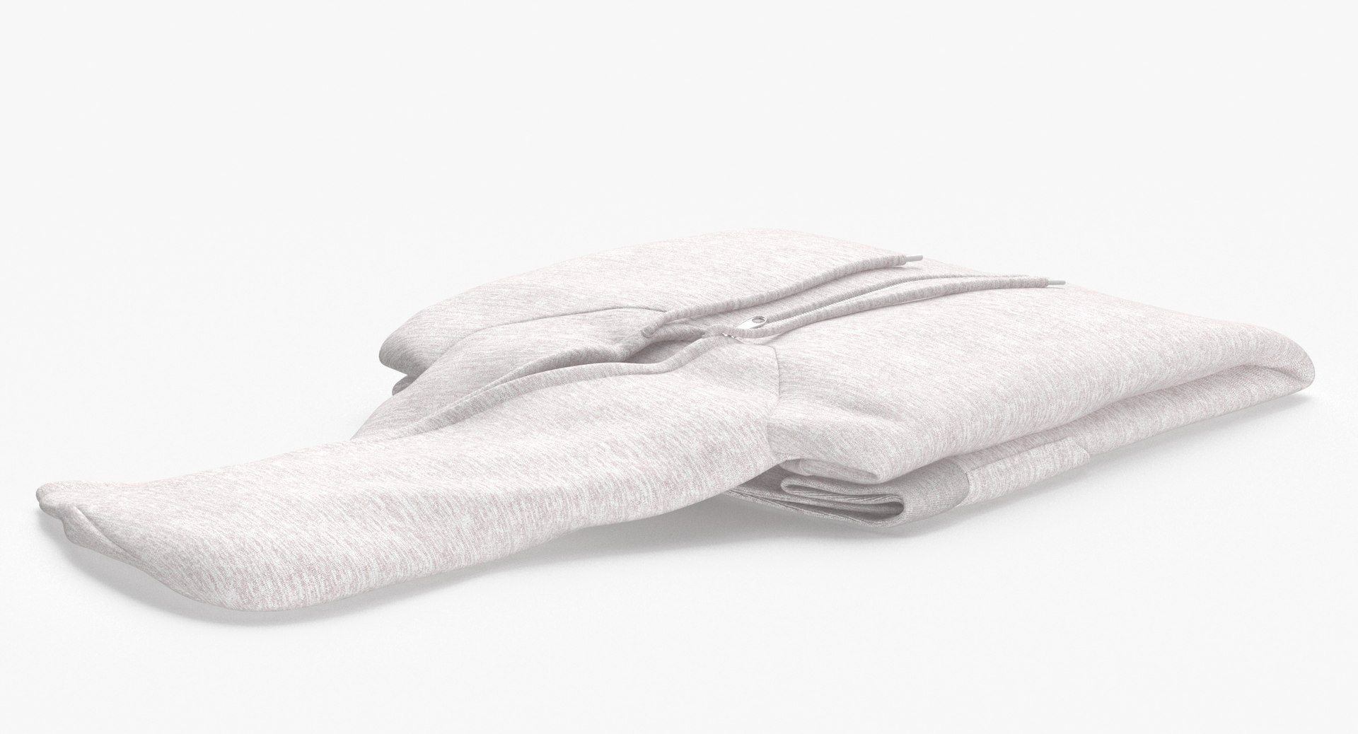 Zipper Hooded Sweatshirt Folded Female Pocket Basic Poses Blank White ...