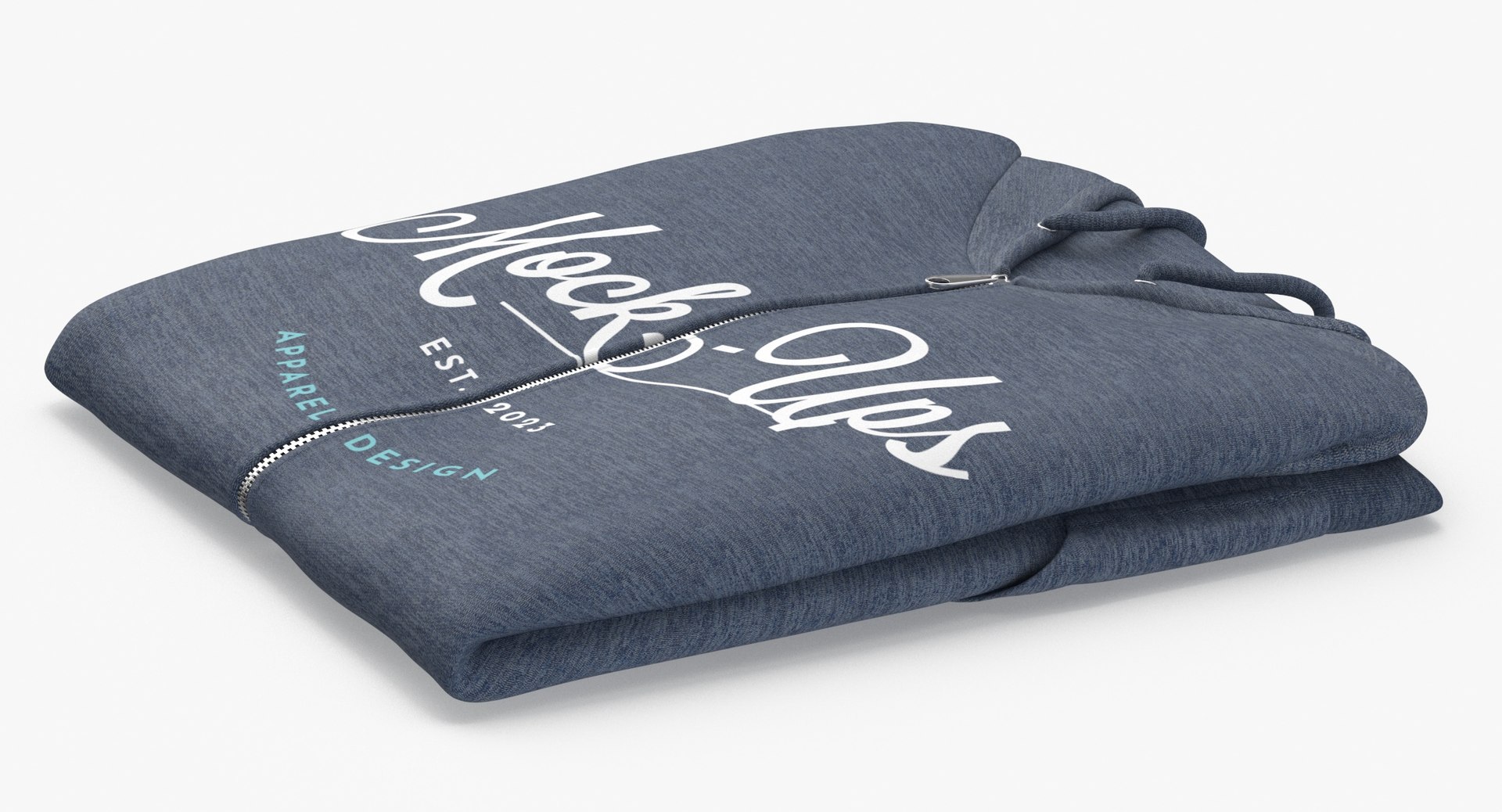 Zipper Hooded Sweatshirt Folded Female Pocket Basic Poses Blank White ...