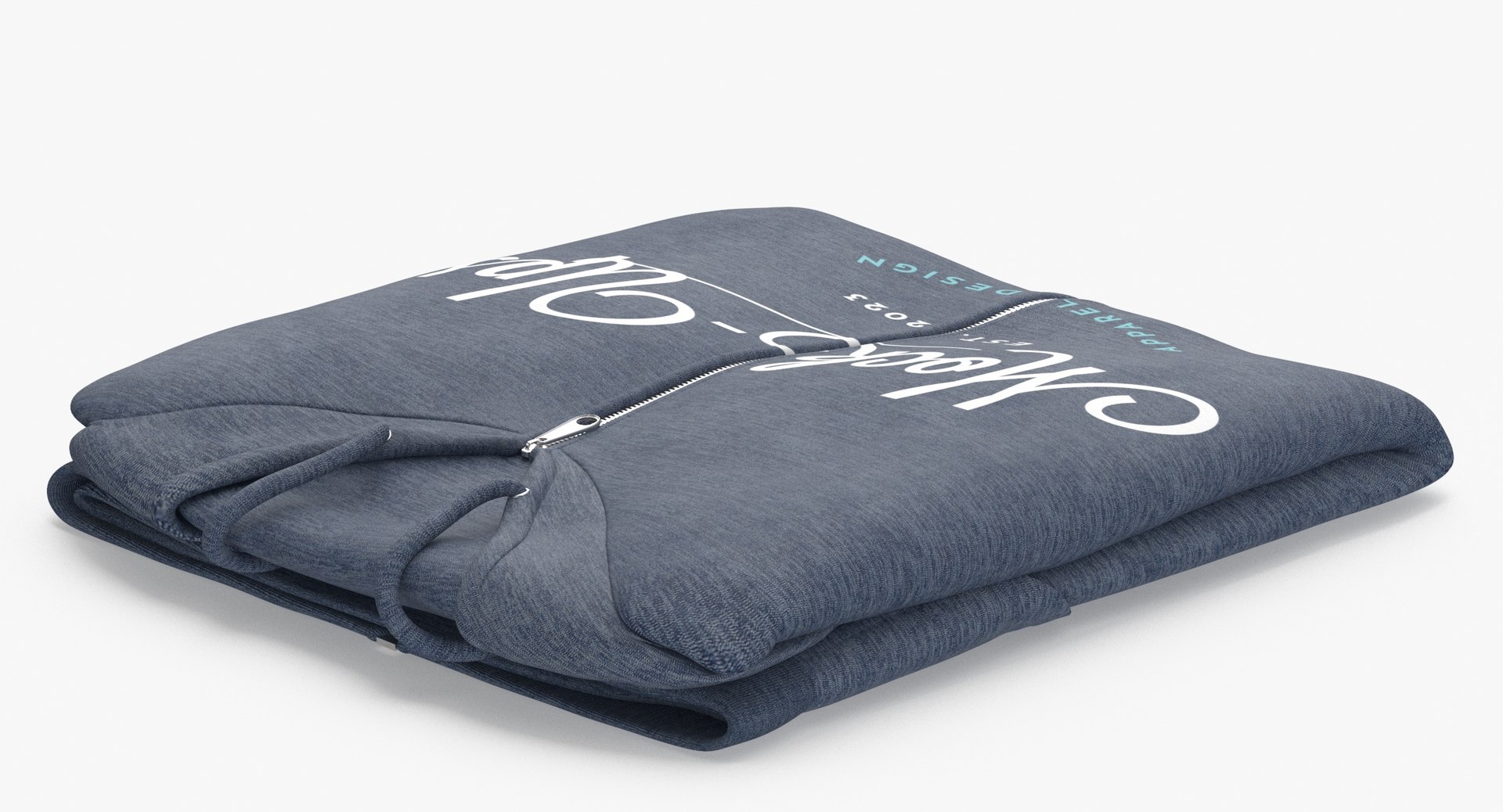 Zipper Hooded Sweatshirt Folded Female Pocket Basic Poses Blank White ...