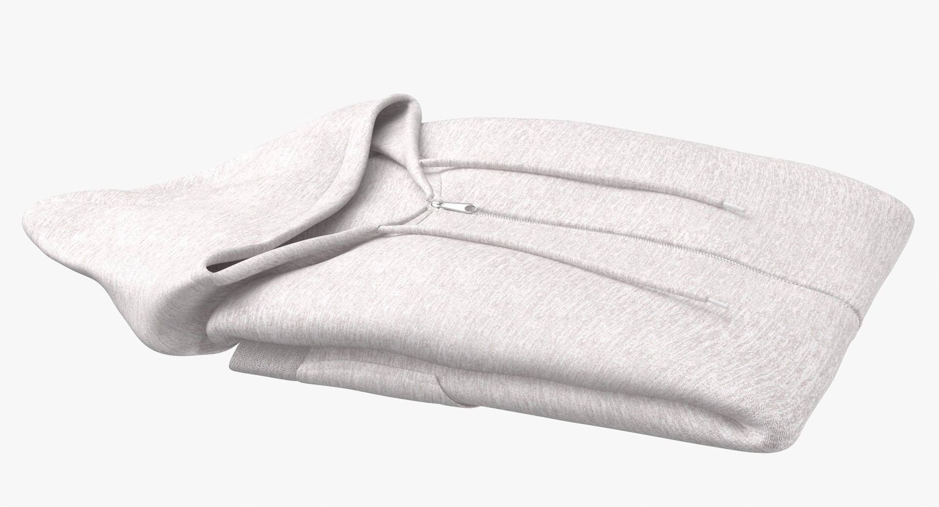 Zipper Hooded Sweatshirt Folded Female Pocket Basic Poses Blank White ...