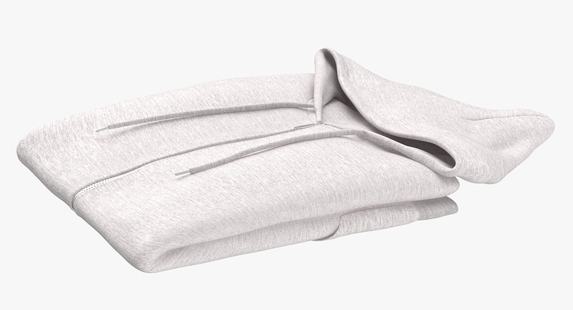 Zipper Hooded Sweatshirt Folded Female Pocket Basic Poses Blank White ...