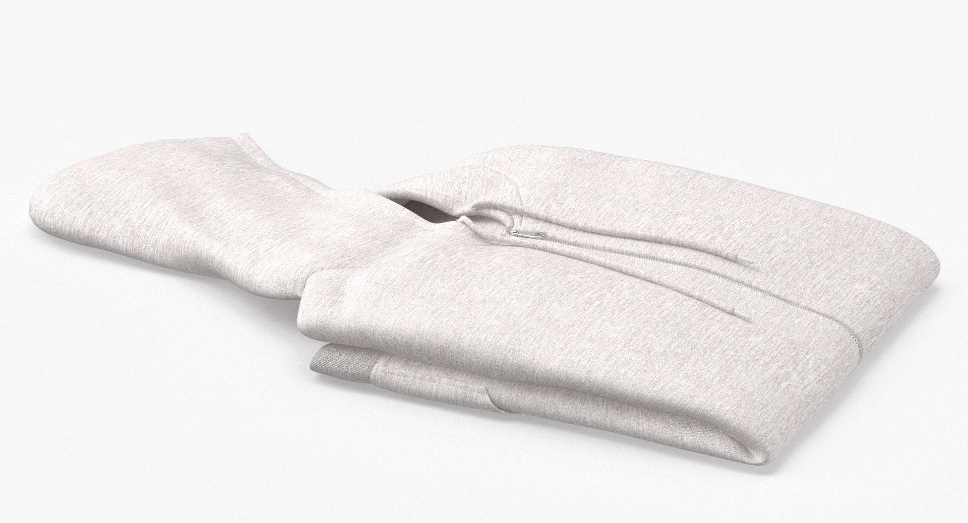 Zipper Hooded Sweatshirt Folded Female Pocket Basic Poses Blank White ...