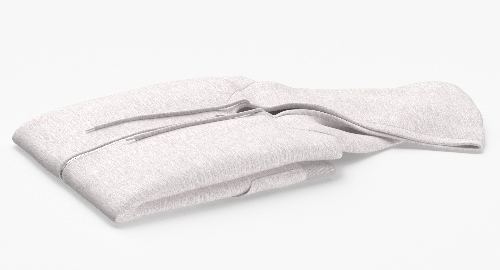 Zipper Hooded Sweatshirt Folded Female Pocket Basic Poses Blank White ...