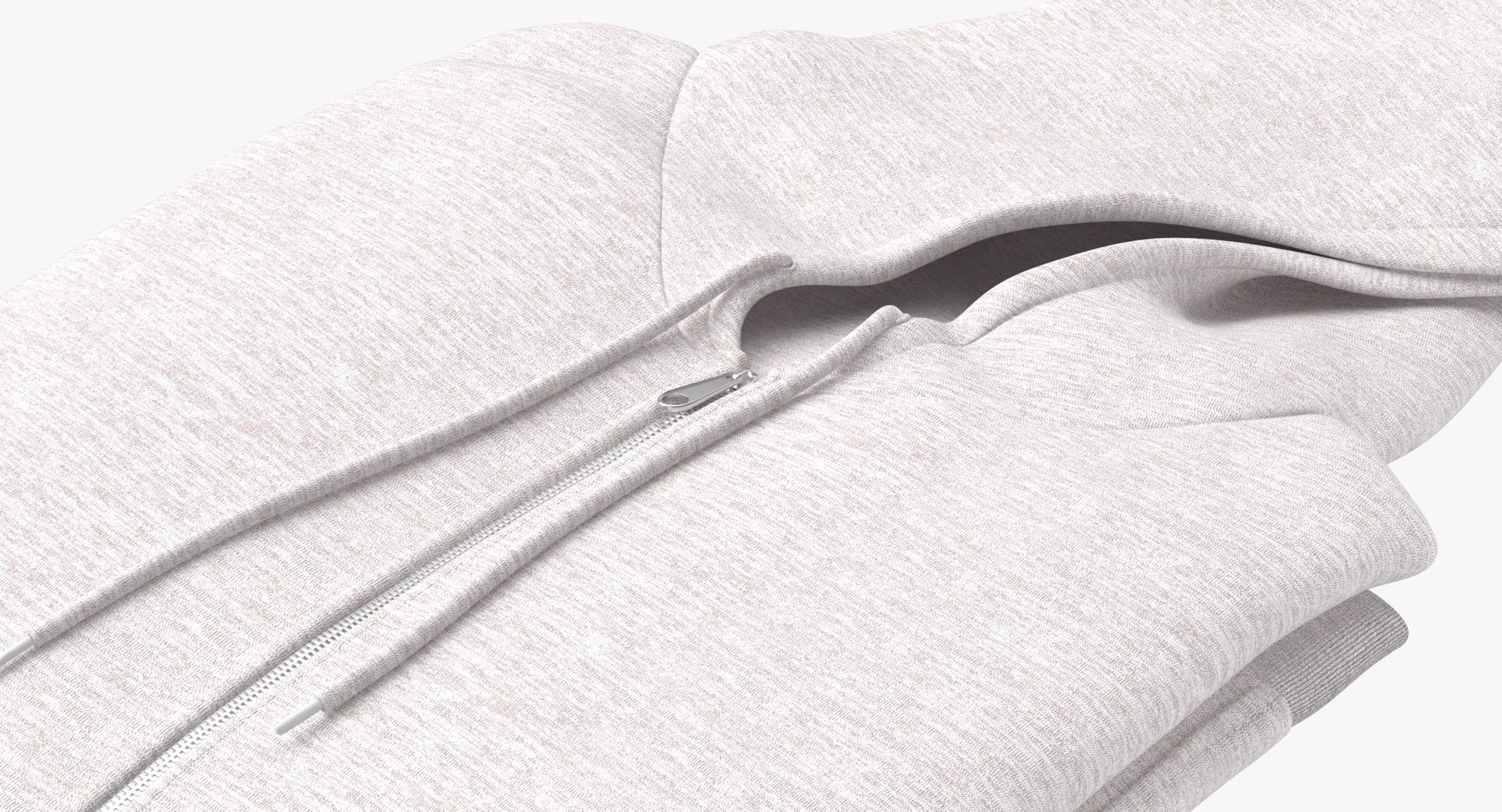 Zipper Hooded Sweatshirt Folded Female Pocket Basic Poses Blank White ...