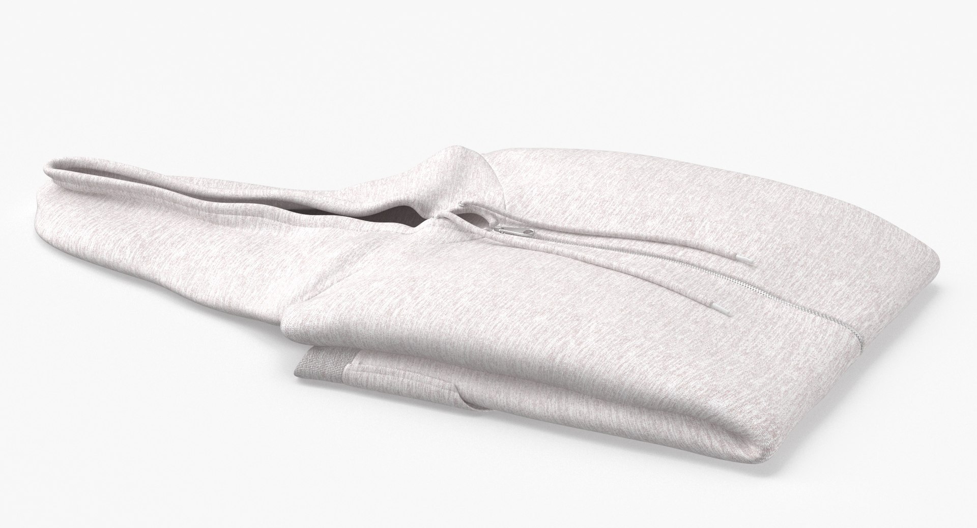 Zipper Hooded Sweatshirt Folded Female Pocket Basic Poses Blank White ...