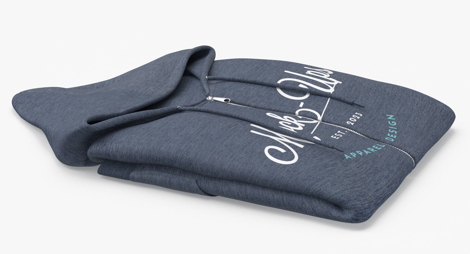 Zipper Hooded Sweatshirt Folded Female Pocket Basic Poses Blank White ...