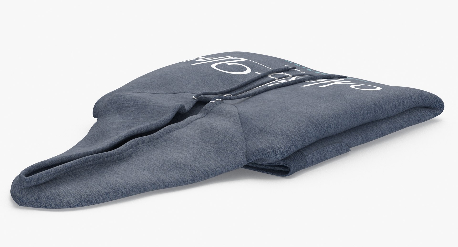 Zipper Hooded Sweatshirt Folded Female Pocket Basic Poses Blank White ...