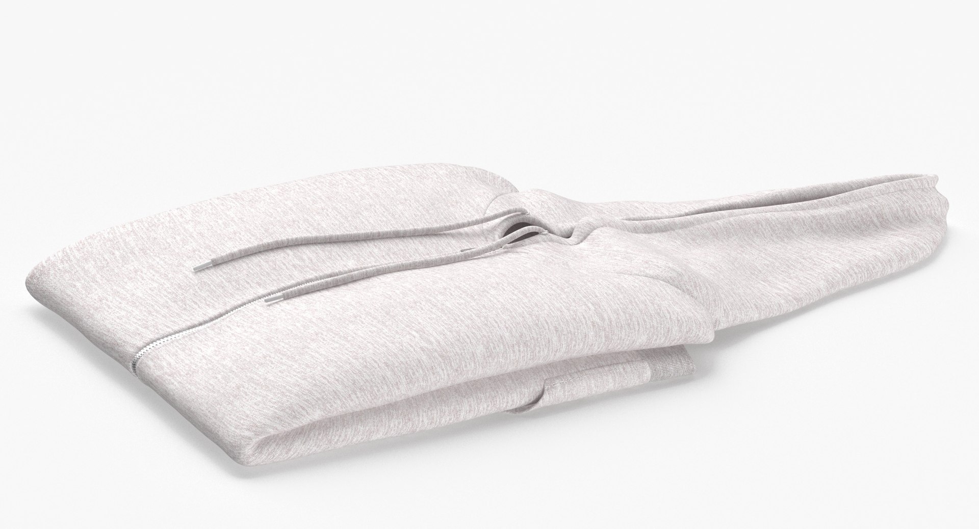 Zipper Hooded Sweatshirt Folded Female Pocket Basic Poses Blank White ...