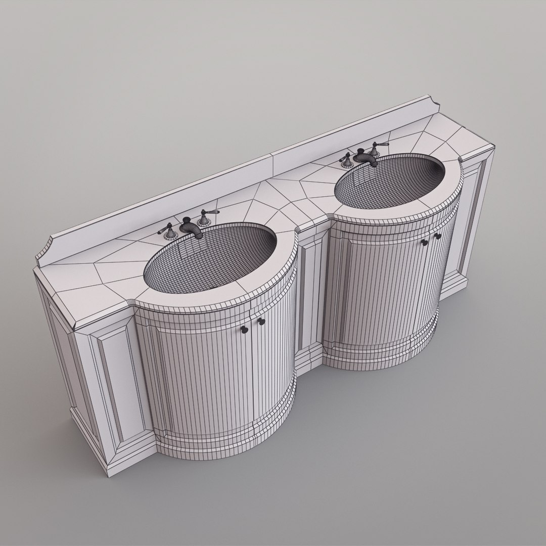 3D devon regent double vanity - TurboSquid 1174110