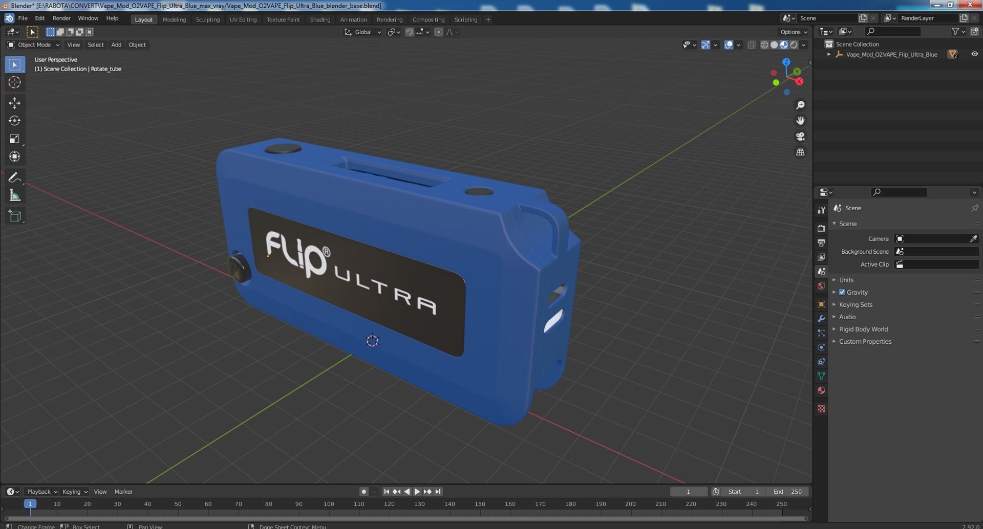 Vape Mod O2VAPE Flip Ultra Blue Model - TurboSquid 2186741