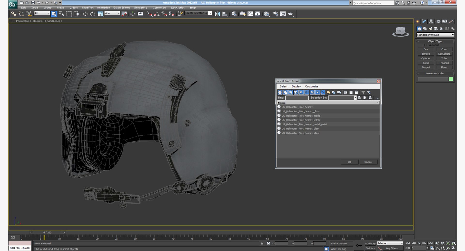 3d Helicopter Pilot Helmet Model
