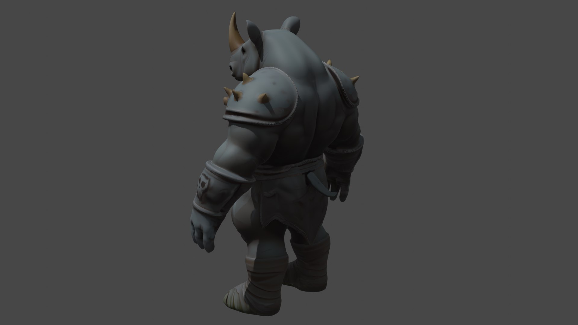 3D Model Rhino Humanoid Blender Character Rig - TurboSquid 2336432