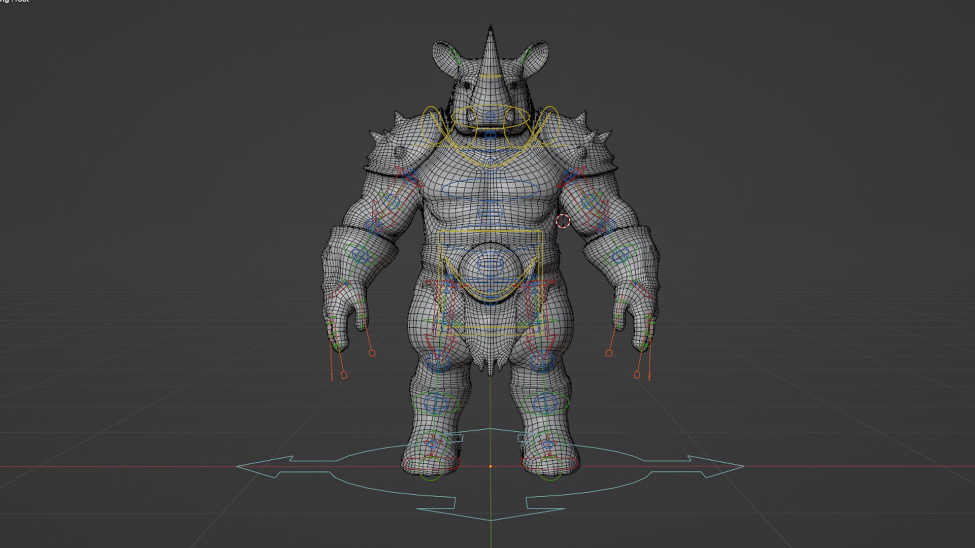 3D Model Rhino Humanoid Blender Character Rig - TurboSquid 2336432