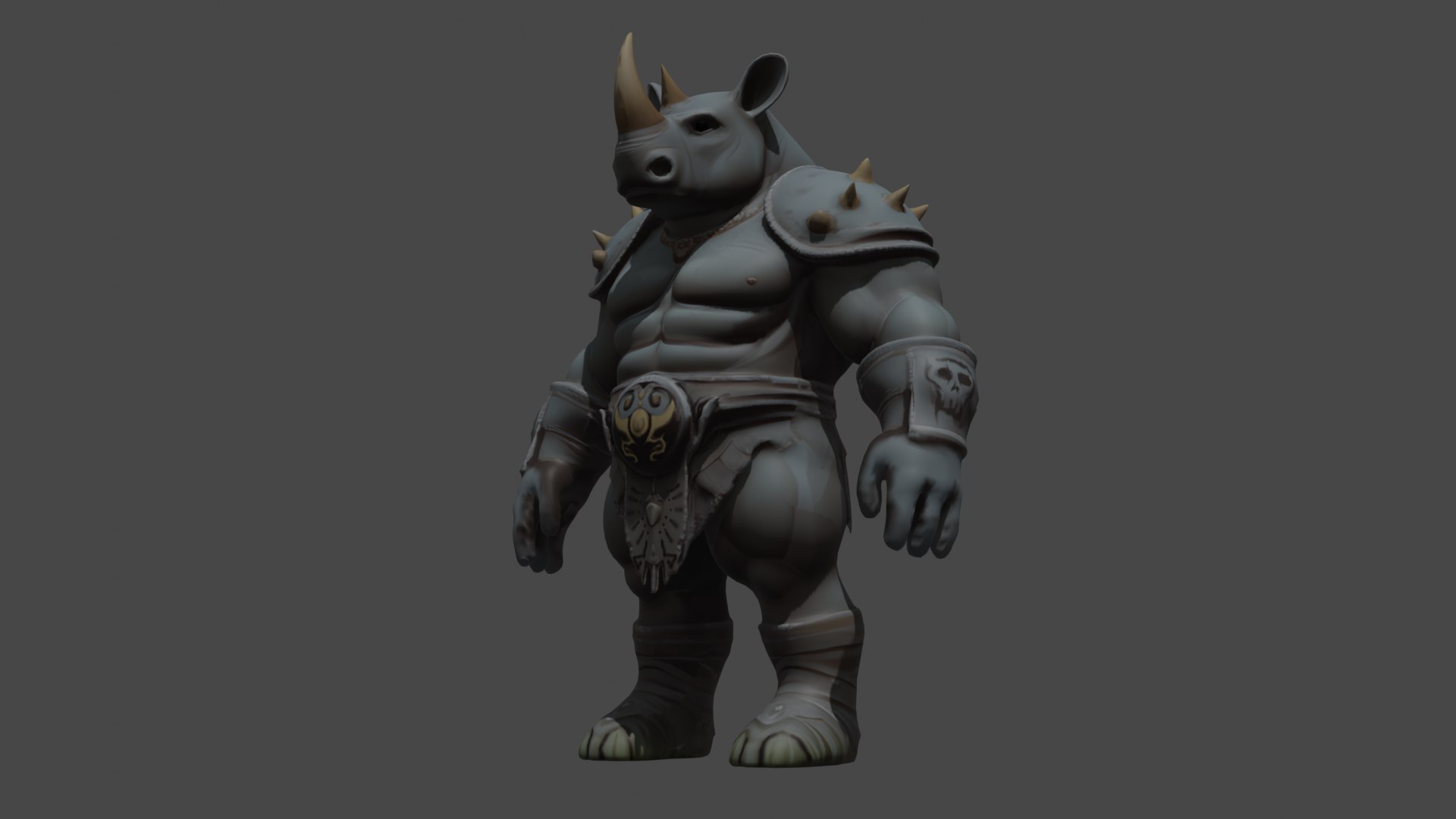 3D Model Rhino Humanoid Blender Character Rig - TurboSquid 2336432