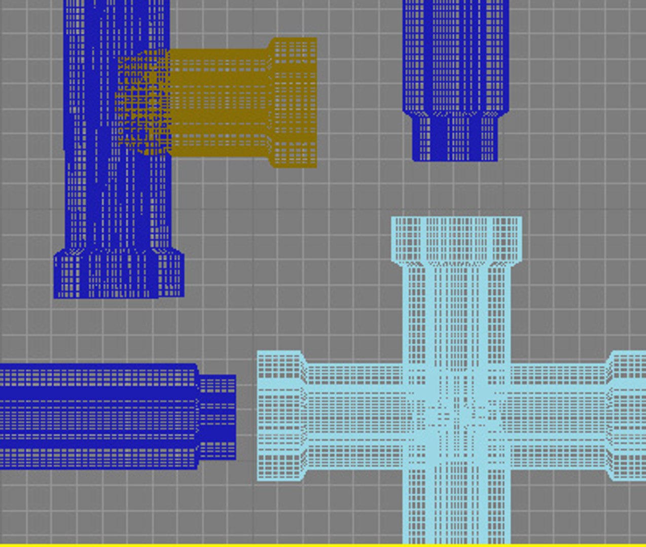 flange gate valve pipe 3d model