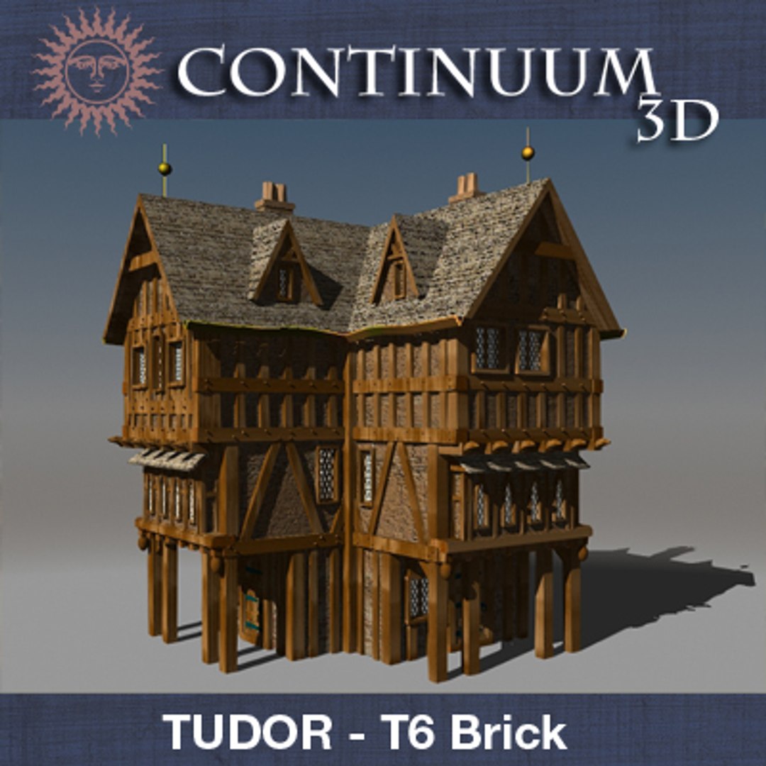 3d t tudor style medieval building model
