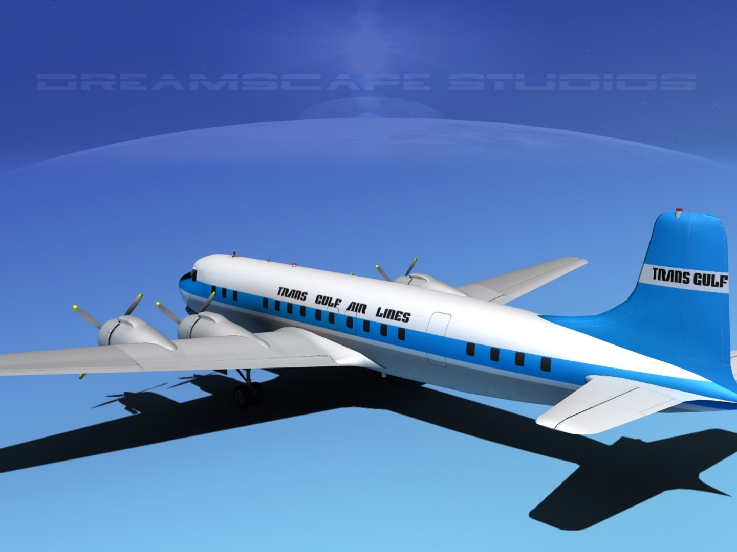 Douglas Dc-7c Dc-7 3ds
