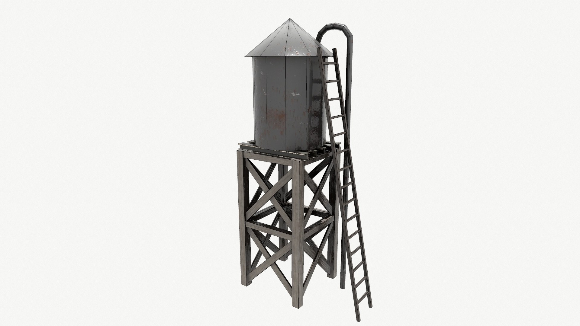3D Water Tower Model - TurboSquid 1904225