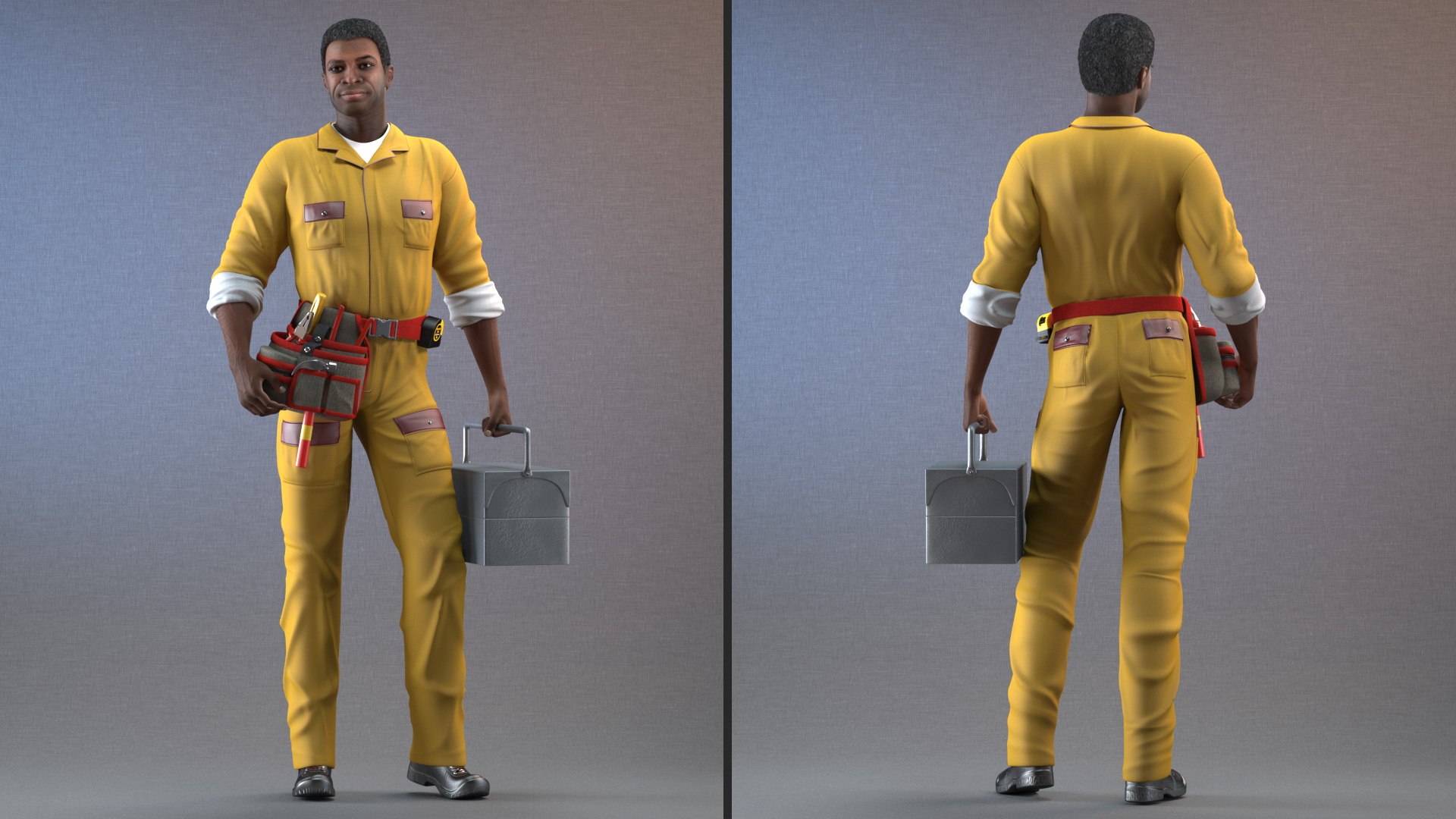 3D african american locksmith rigged male - TurboSquid 1678277