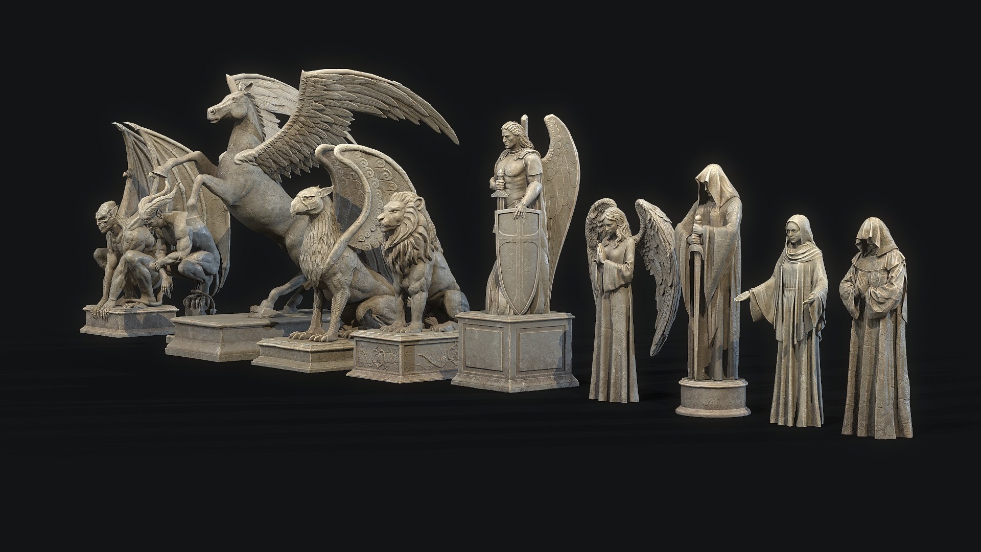 Mystical Statues Collection 3D Model - TurboSquid 2147592