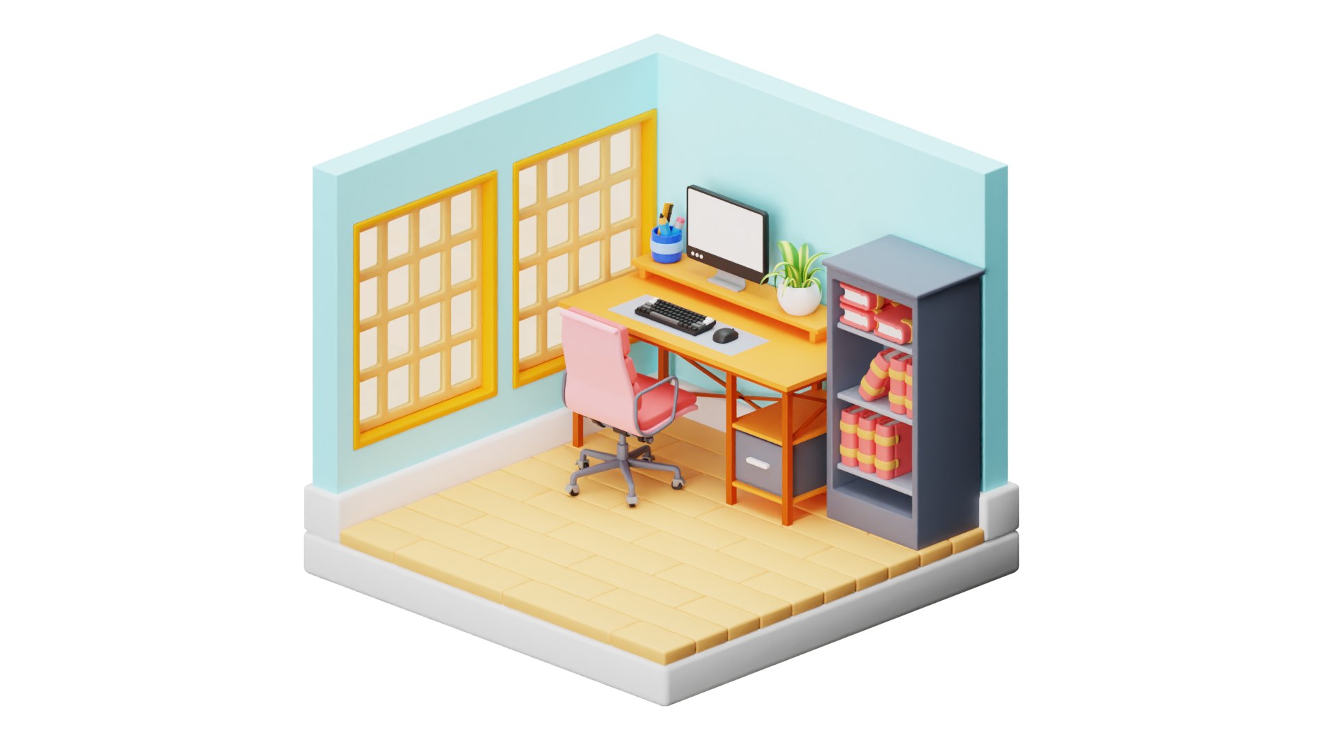 3D Workspace Room - TurboSquid 2299897