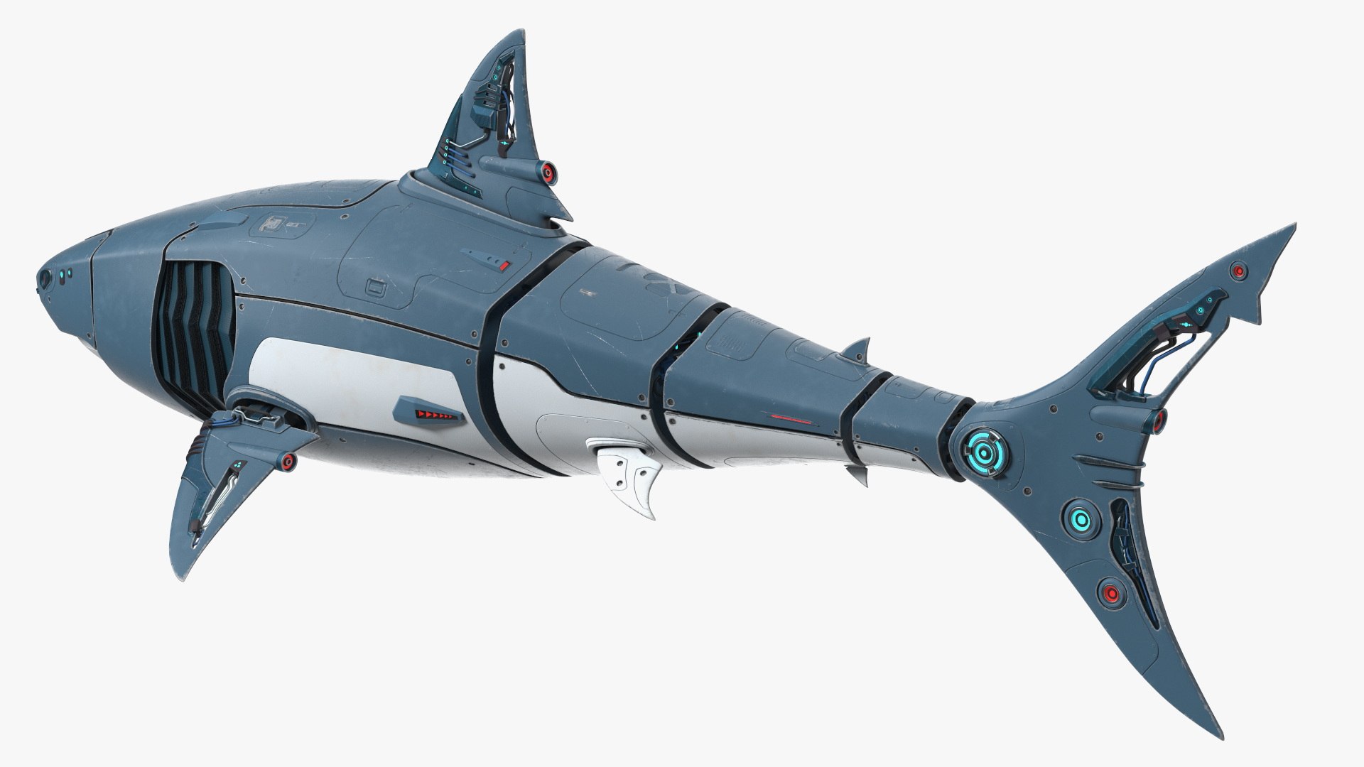 3D Shark Robot Rigged Model - TurboSquid 2199192