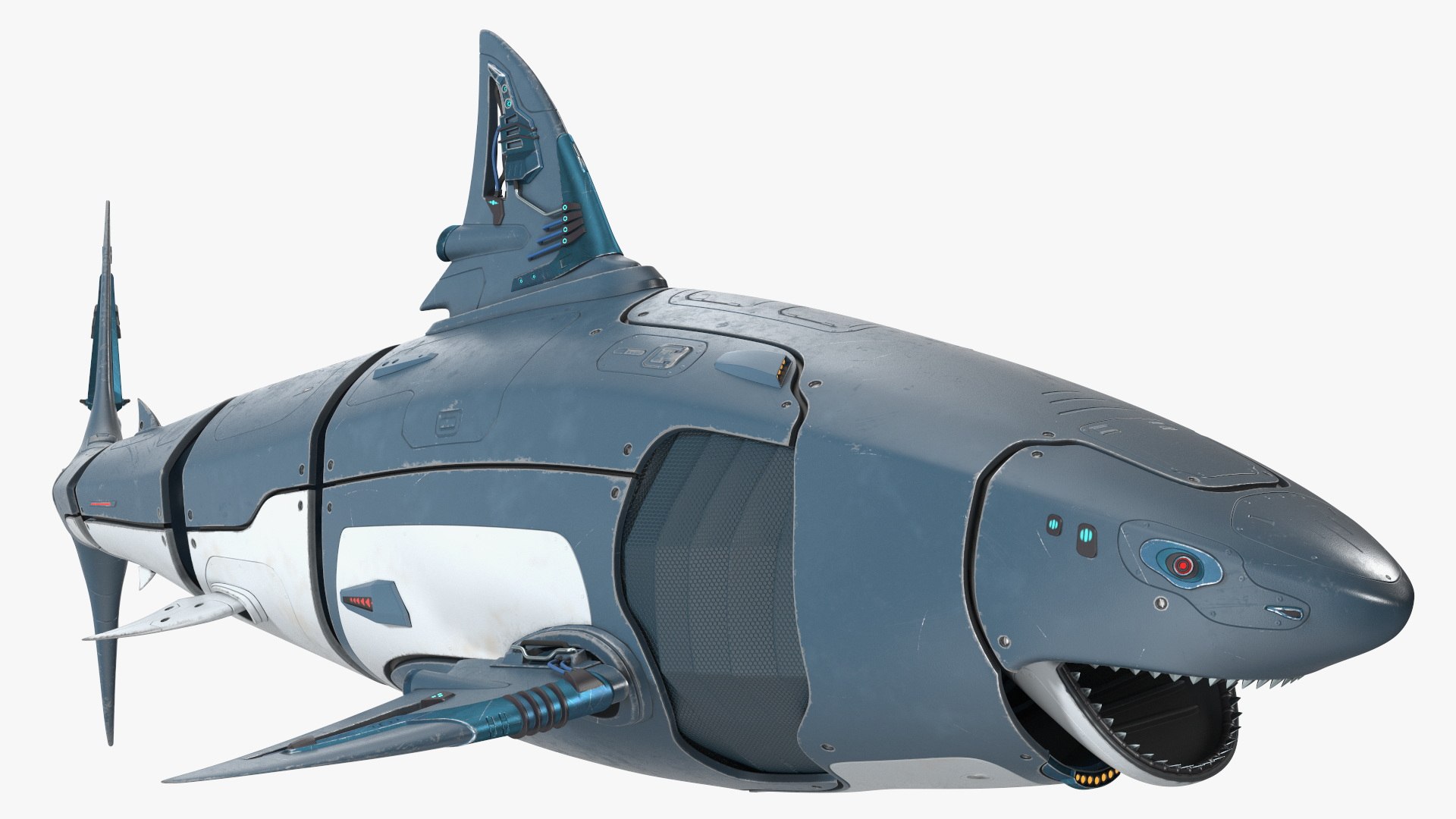 3D Shark Robot Rigged Model - TurboSquid 2199192