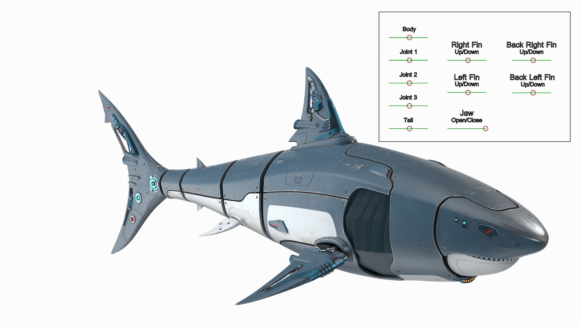 3D Shark Robot Rigged Model - TurboSquid 2199192