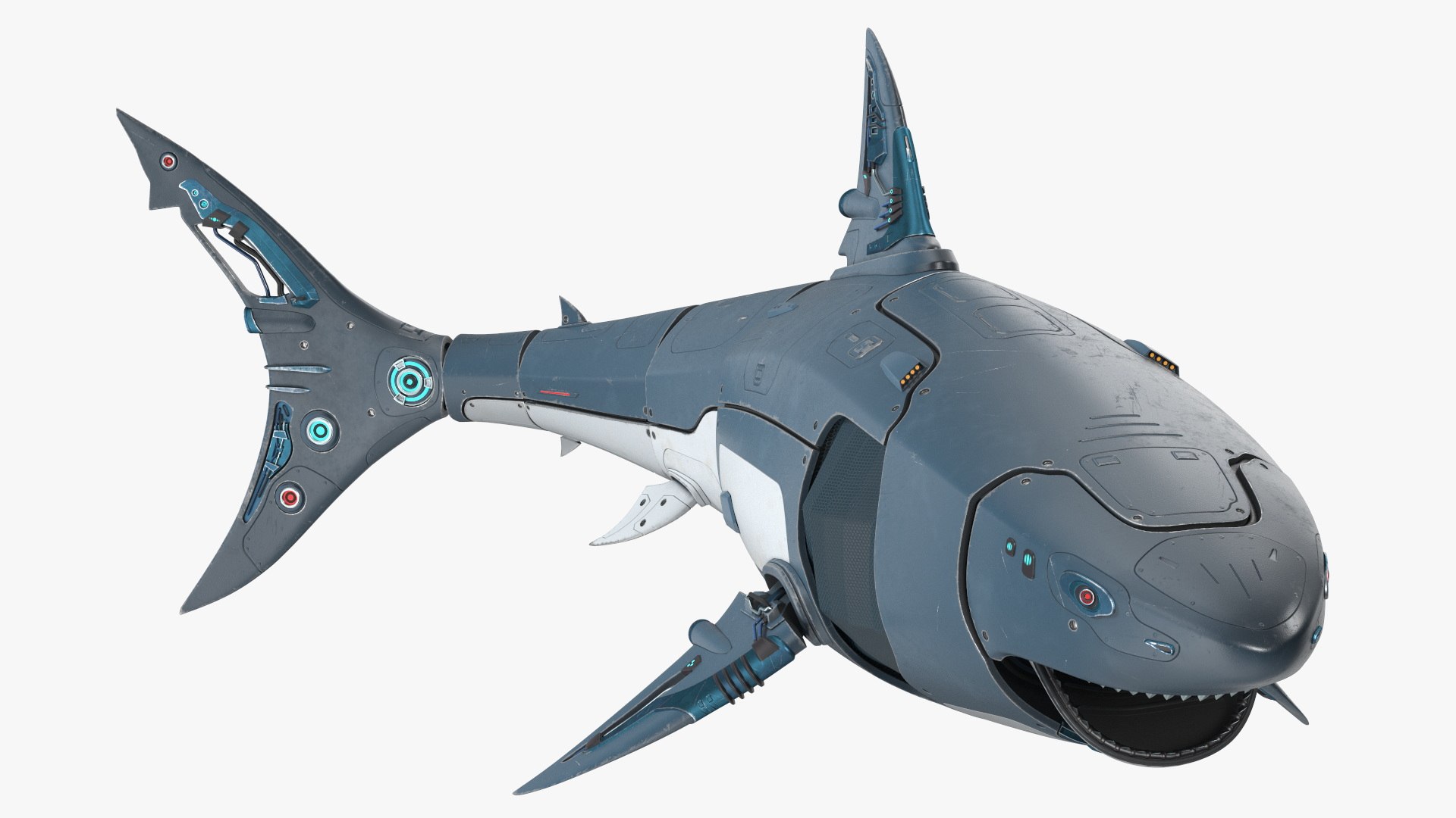 3D Shark Robot Rigged Model - TurboSquid 2199192