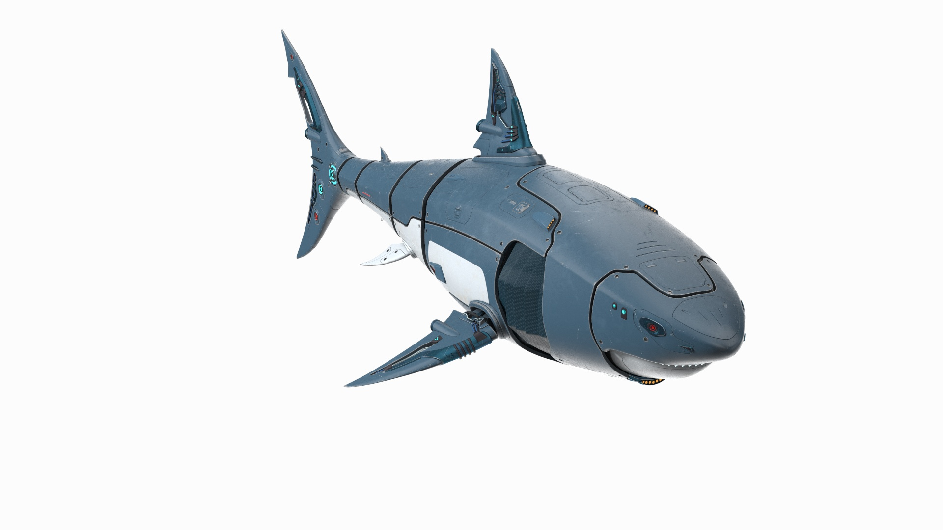 3D Shark Robot Rigged Model - TurboSquid 2199192