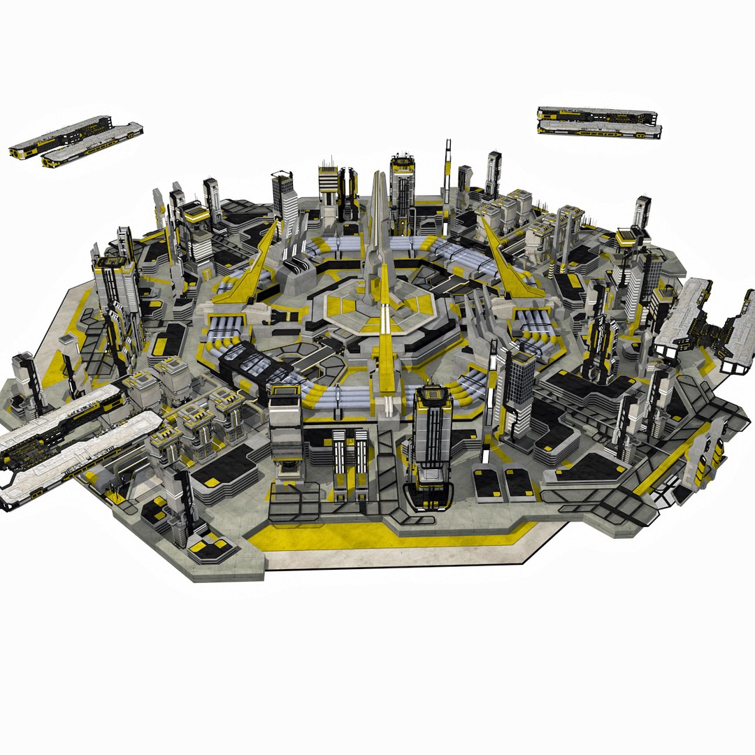 3d Model Of - Sci-fi Cityscape 2