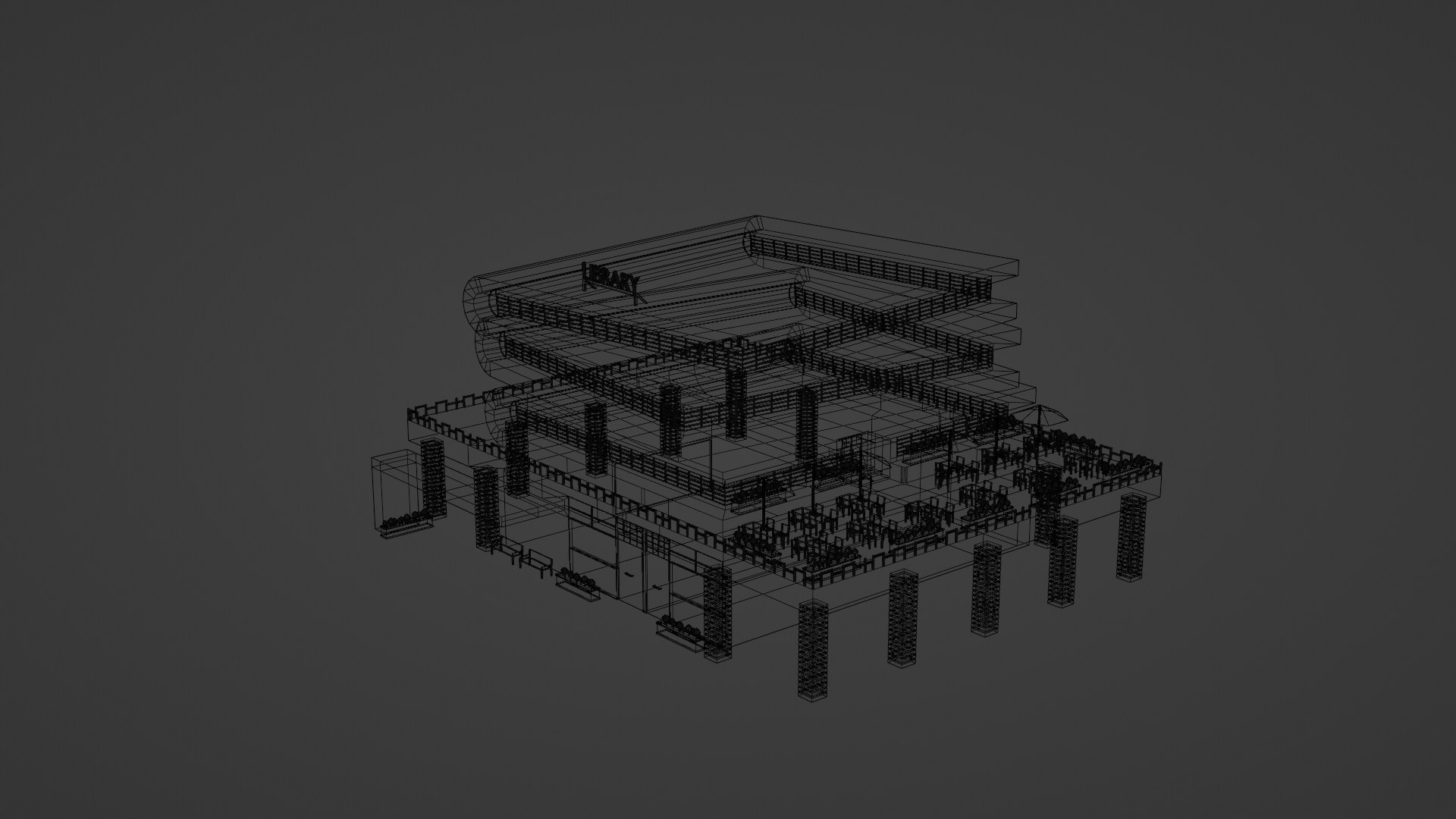 Book Shaped Low Poly Library 3D Model - TurboSquid 1887809