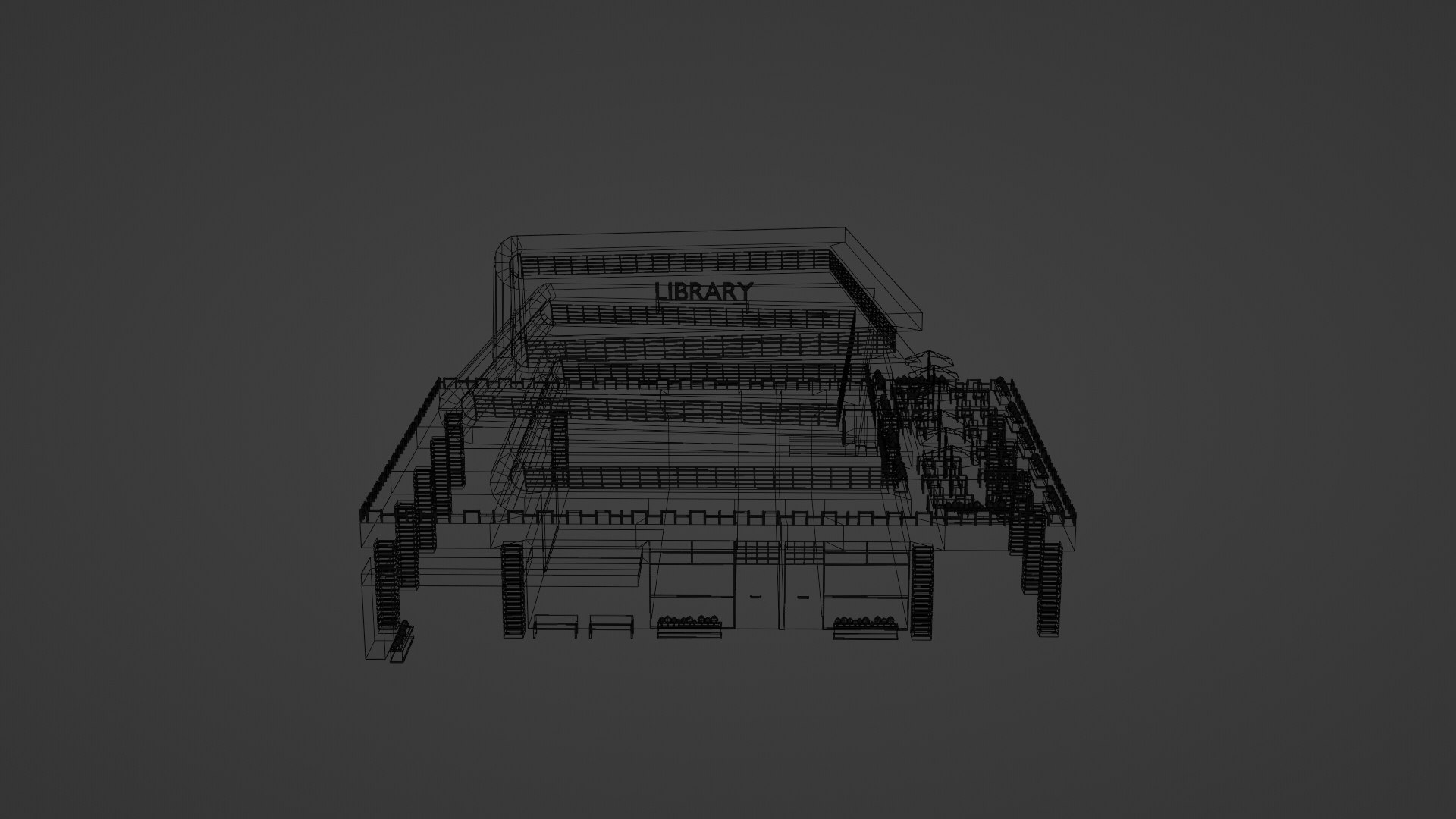 Book Shaped Low Poly Library 3D Model - TurboSquid 1887809