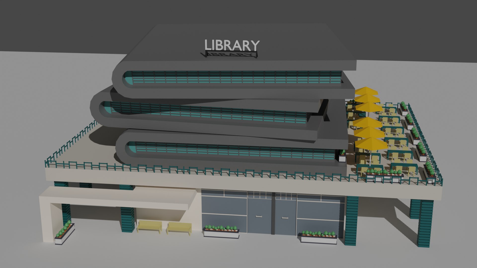 Book Shaped Low Poly Library 3D Model - TurboSquid 1887809