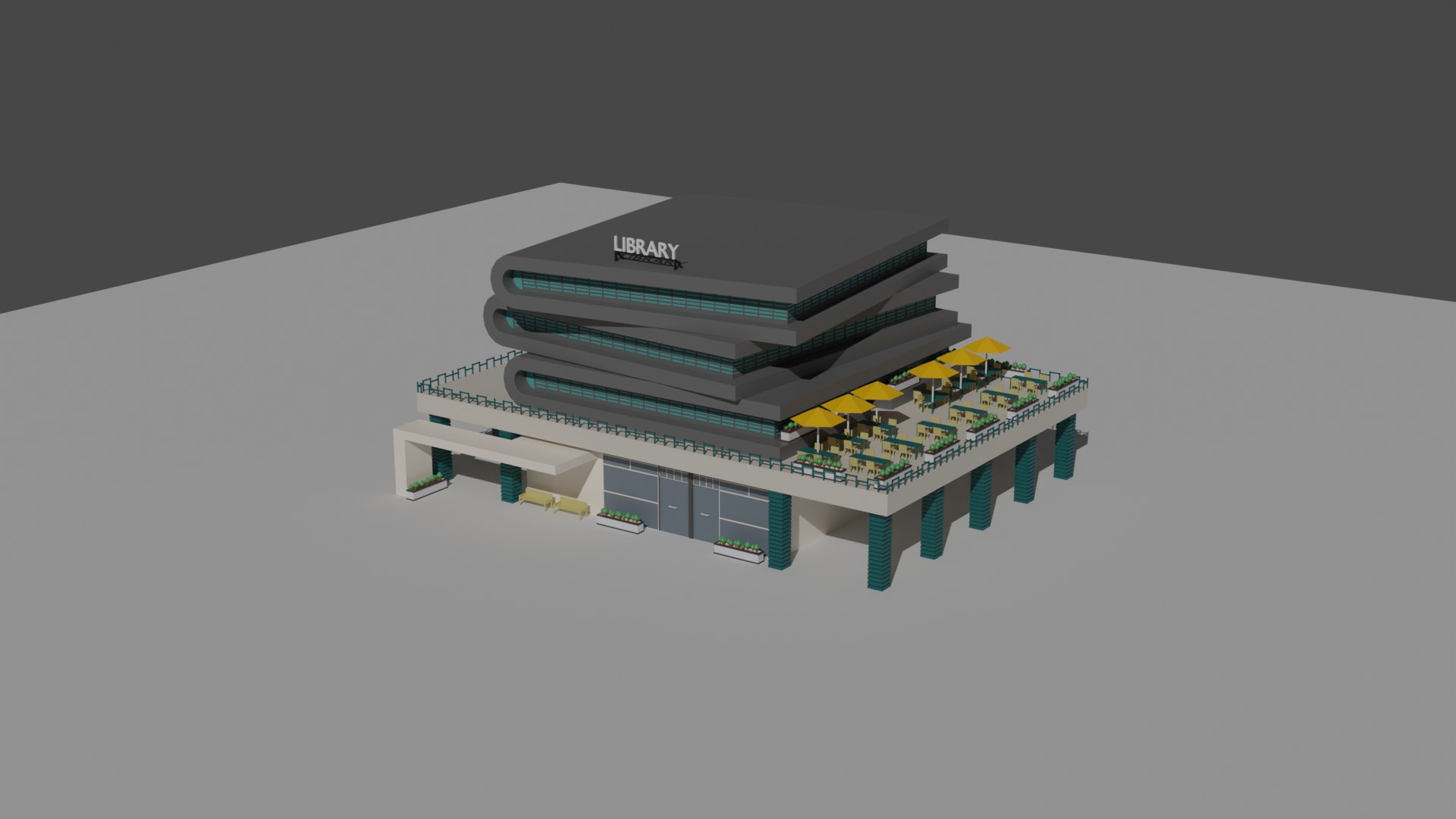 Book Shaped Low Poly Library 3D Model - TurboSquid 1887809