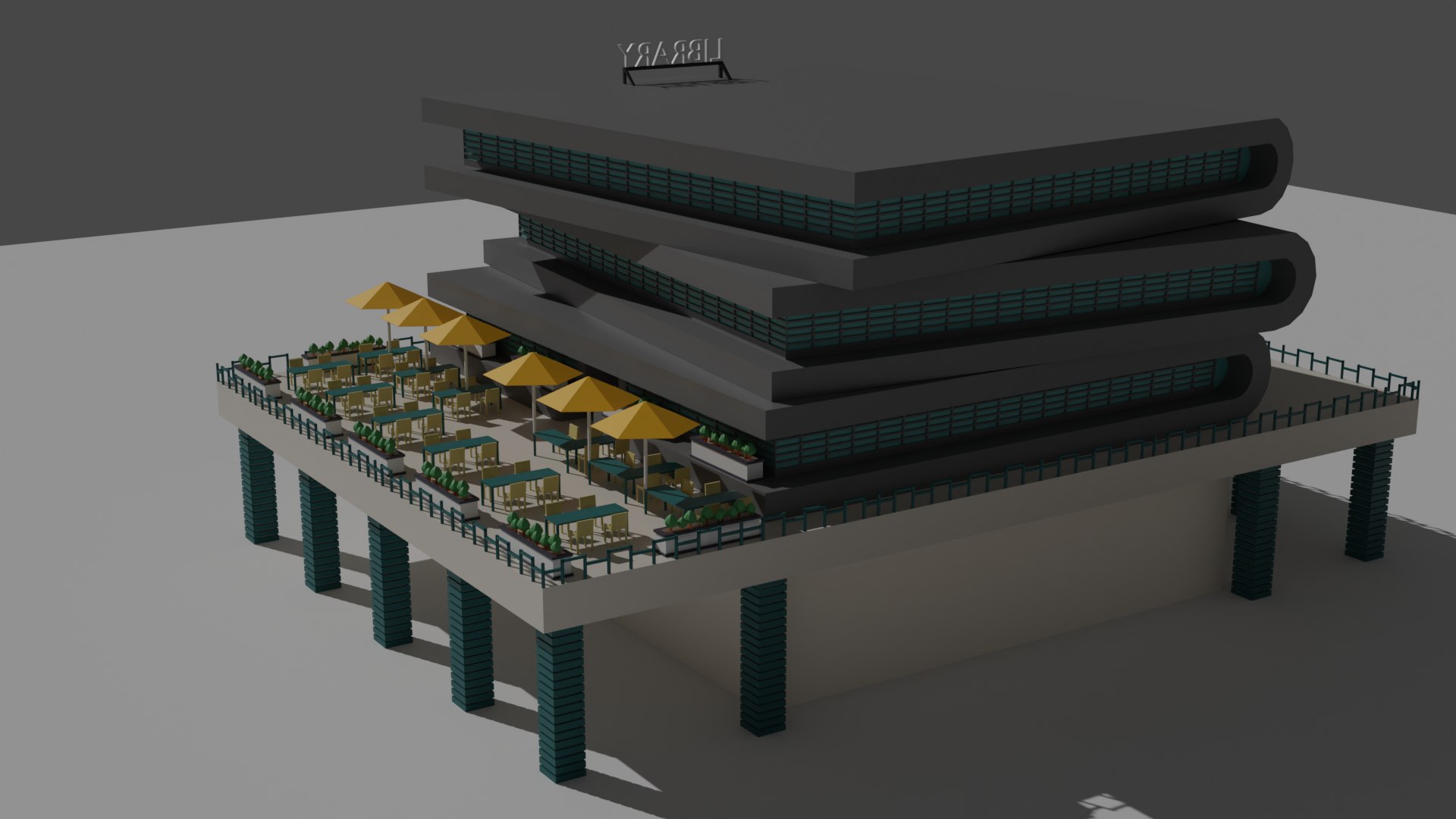 Book Shaped Low Poly Library 3D Model - TurboSquid 1887809