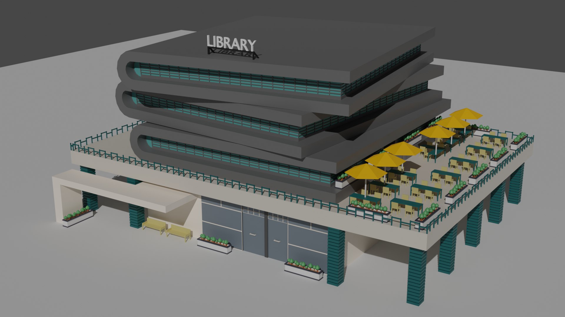 Book Shaped Low Poly Library 3D Model - TurboSquid 1887809