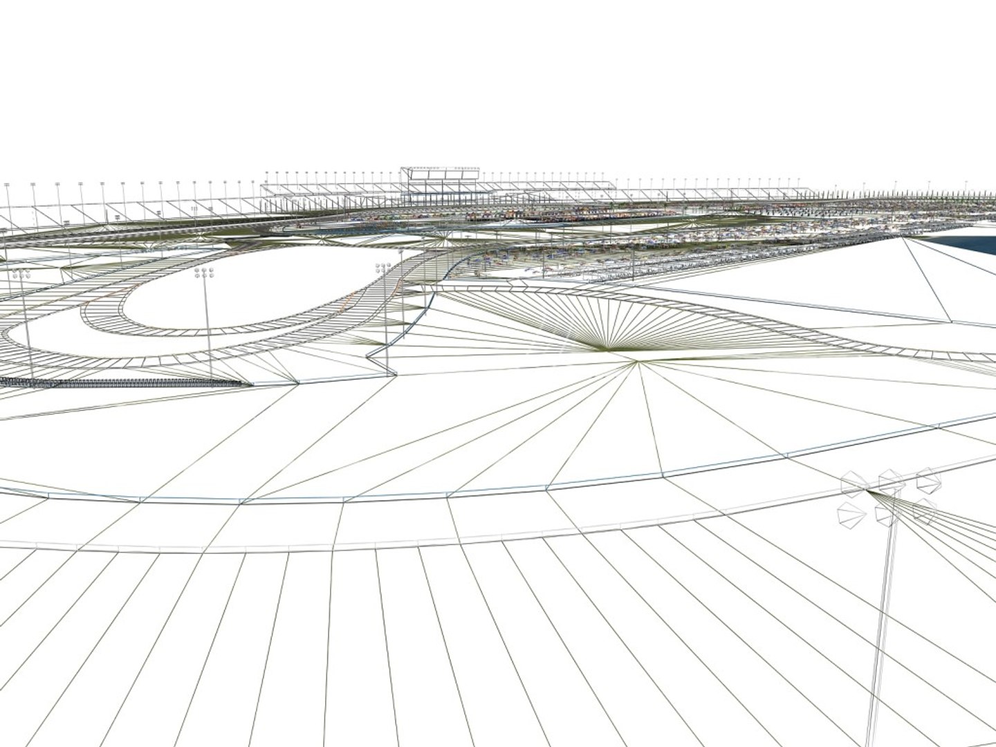 3ds Max Daytona Track Race Speedway