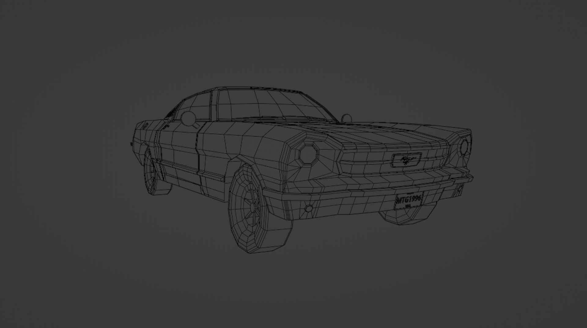 3D Low Poly-1996 Ford Mustang Model - TurboSquid 1944444
