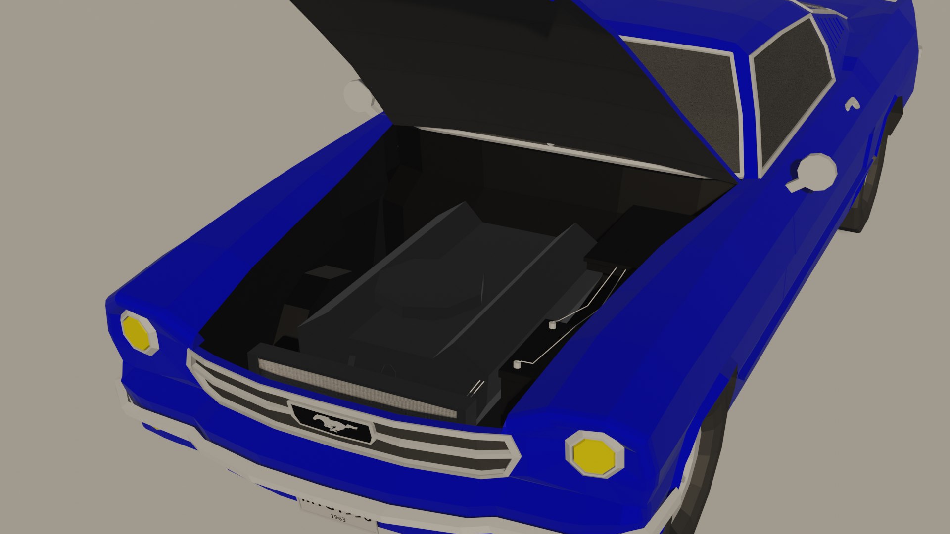 3D Low Poly-1996 Ford Mustang Model - TurboSquid 1944444
