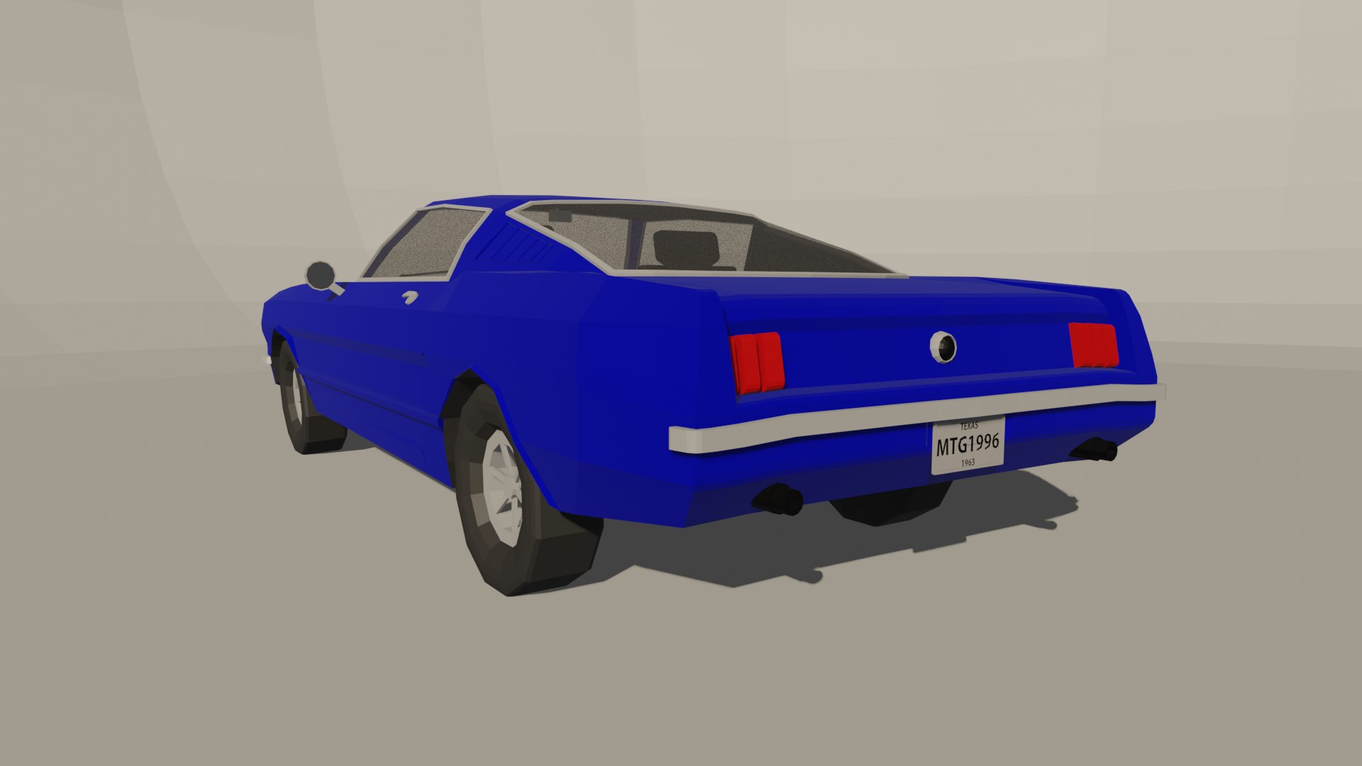 3D Low Poly-1996 Ford Mustang Model - TurboSquid 1944444