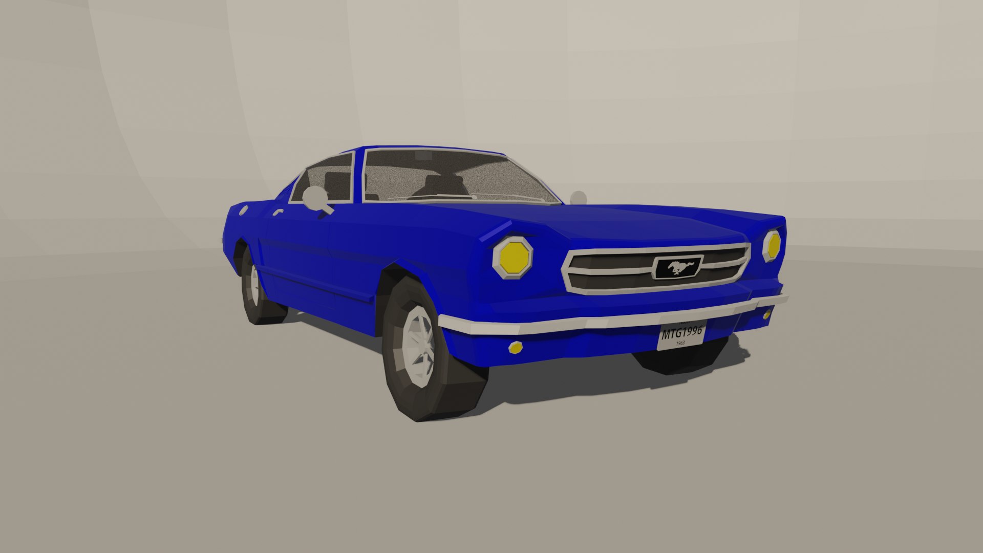 3D Low Poly-1996 Ford Mustang Model - TurboSquid 1944444