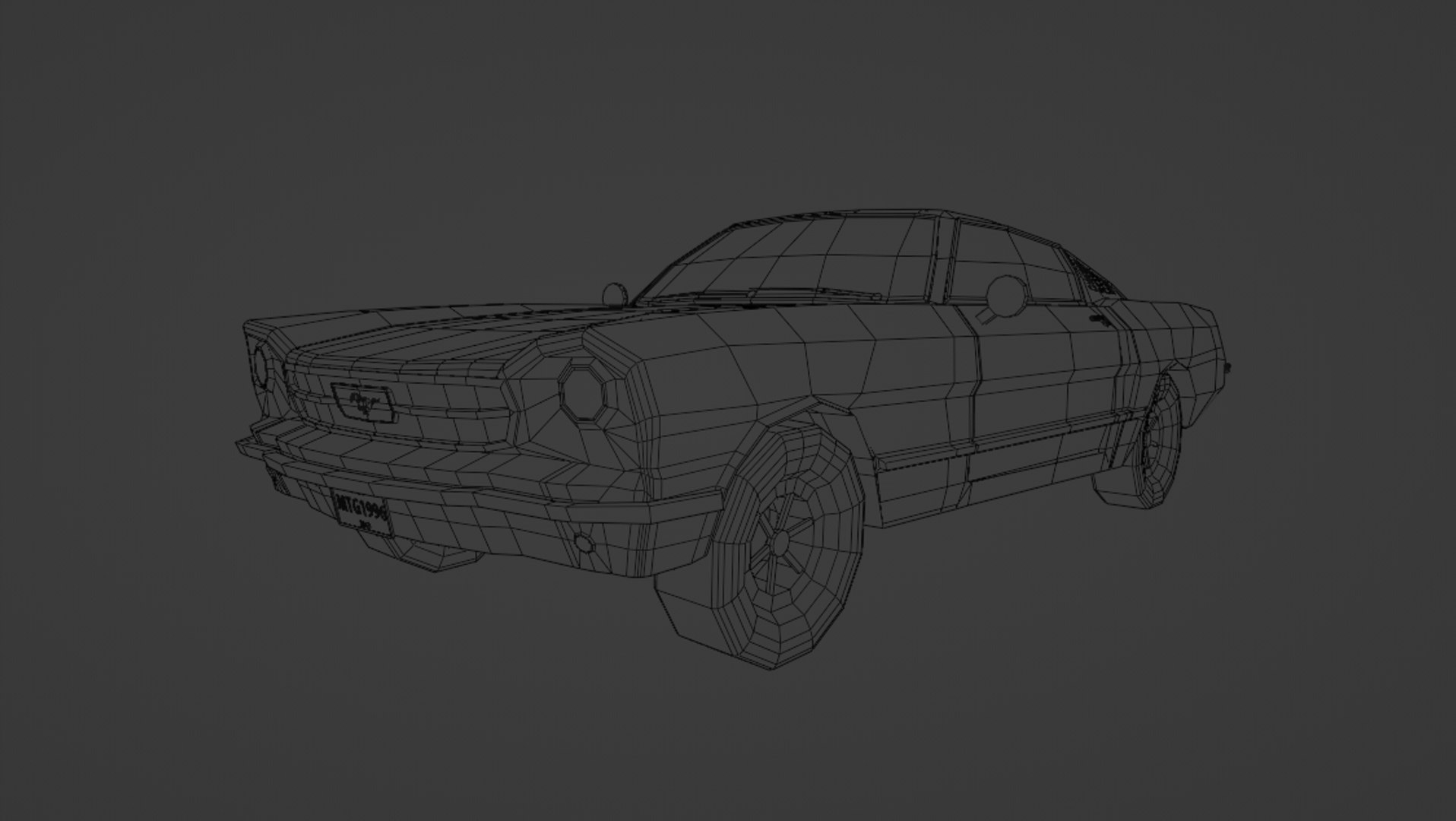 3D Low Poly-1996 Ford Mustang Model - TurboSquid 1944444