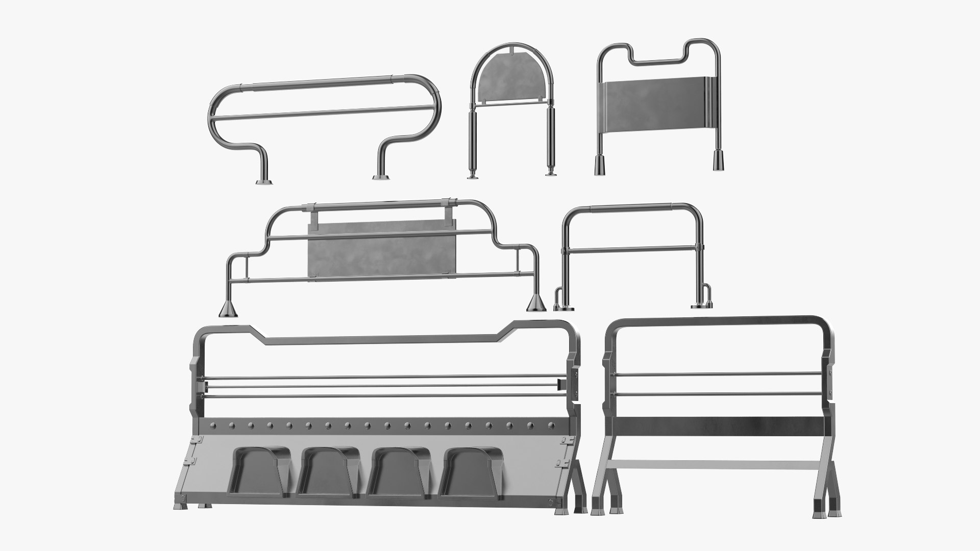 SciFi Fences Collection 3D Model - TurboSquid 2055044