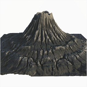 low poly volcano