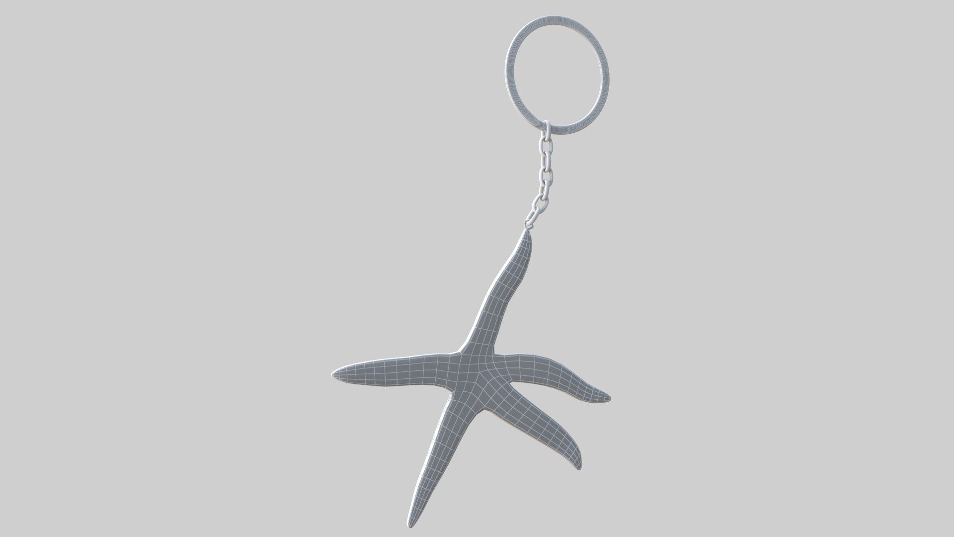 Starfish Keychain Silver 3D - TurboSquid 2343012