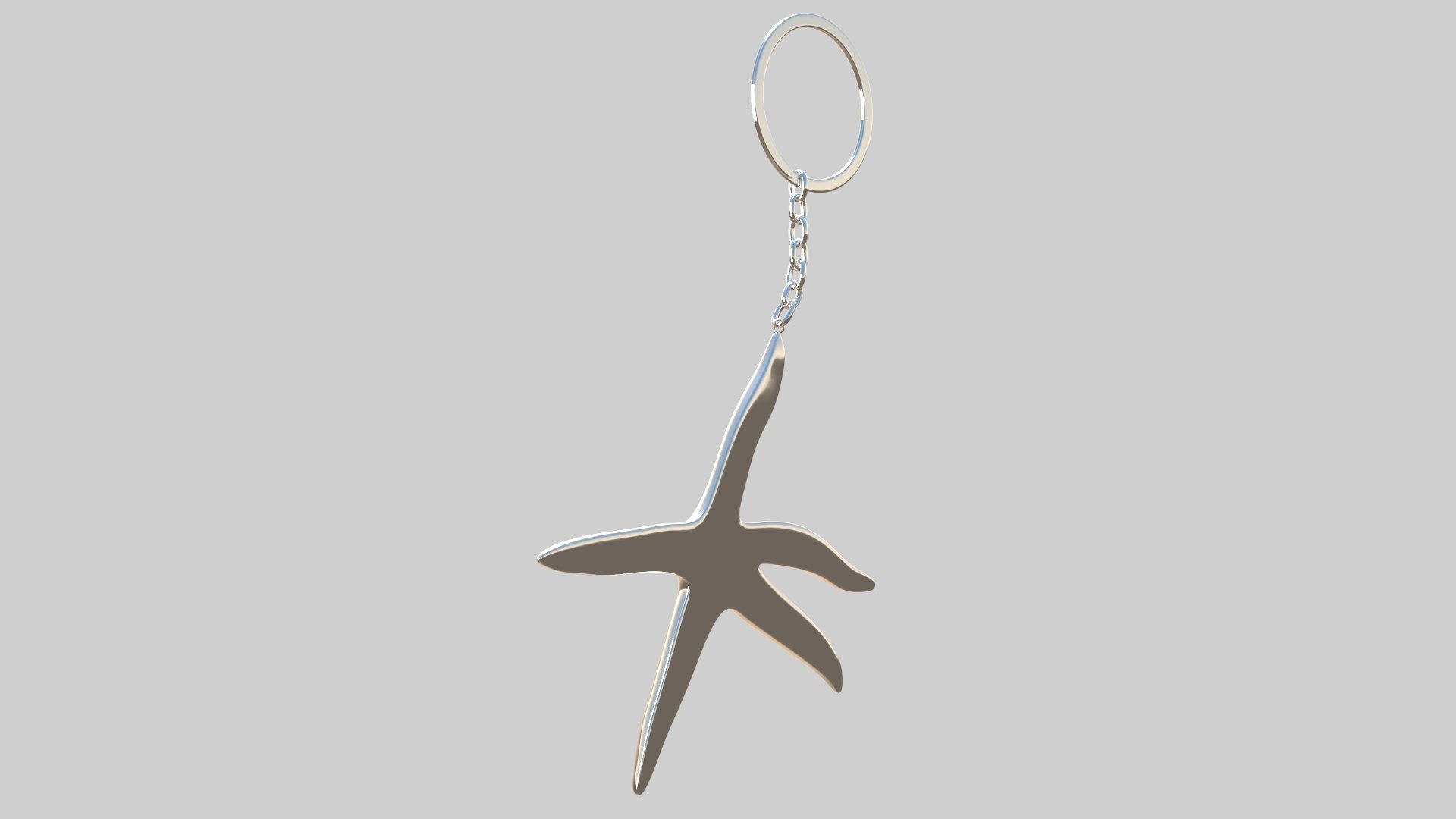 Starfish Keychain Silver 3D - TurboSquid 2343012