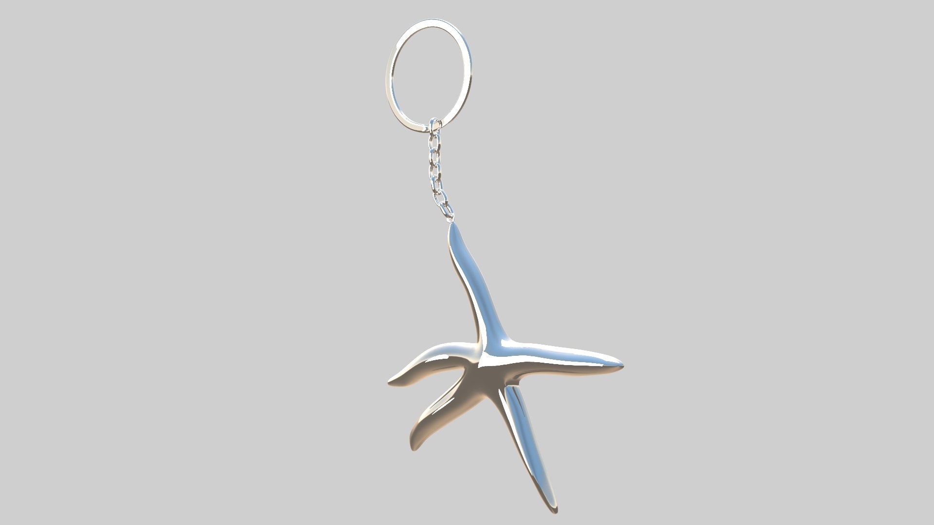 Starfish Keychain Silver 3D - TurboSquid 2343012